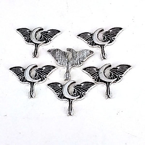 50pcs Accessories Moon Wing Moth Skull Head Moth Pendant for Women Man - (Metal Color: 3)