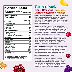 Ultima Replenisher Hydration Electrolyte Packets- 20 Count- Keto & Sugar Free- On the Go Convenience- Feel Replenished, Revitalized- Non-GMO & Vegan Electrolyte Drink Mix- Variety 5 Flavor​