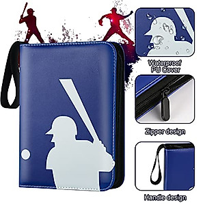 Card Binder 9 Pocket, Trading Card Binder with Sleeves, Baseball Card Binder, Sports Card Binder Collectible Trading Card Albums Fits 900 Cards with 50 Removable Sleeves