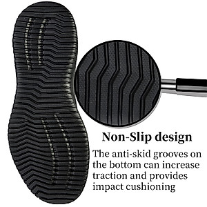 MAIITRIP Slip on Sneakers for Women Black Walking Non Slip Shoes Casual Light Comfort Ladies Tennis Nursing Athletic Fall Shoes,Size 8