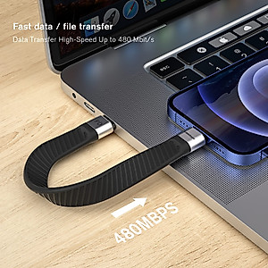 LamToon USB C to Lightning Cable Short, [MFi Certified-13.5cm] 30W Fast Charging 480Mbps Data Sync USB C Cable for Phone 14 Pro/14/13/13 Pro/12 Pro Max/12/11/11 Pro/X/XS(Not Work with DAC)