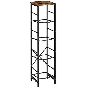 HOOBRO Water Jug Rack, Water Bottle Holder, 5 Gallon Water Jug Rack, 4-Tier Water Bottle Stand, Water Jug Stand, for Kitchen, Living Room, Office, Rustic Brown and Black BF02ST01