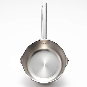 Endoshoji TKG AYK6502 Single-Handed Pot, Snow Flat Pot, 8.3 inches (21 cm), Stainless Steel, Aluminum, Three-Layer Stainless Steel (Aluminum Clad Steel), Lightweight and Durable, Induction Compatible,