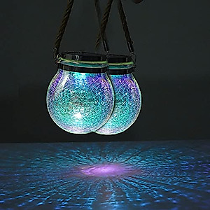 LANSCARE Solar Lanterns Lights Outdoor Decorative Solar Waterproof for Home Garden Yard Patio Outdoor Wedding Birthday Party Decorations (Fantasy Star, 2pack)