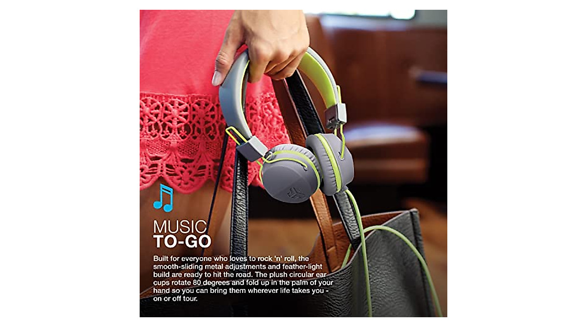 JLab Audio Neon Headphones On-Ear Feather Light, Ultra-plush Eco ...