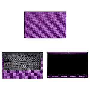 Decalrus - Protective Decal for The Dell G15 G5530 (15.6" Screen) Laptop Purple Carbon Fiber Vinyl Cover wrap CFdellG15_G5530Purple
