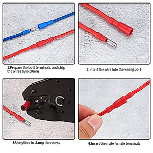 QOOSIKICC 100 Pcs Bullet Connectors Kit, Insulated Bullet Connectors Terminals Female and Male, Electrical Marine Bullet Crimp Automotive Wire Connectors Terminals