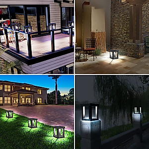 CORESLUX Solar Post Cap Light Lamp Outdoor Floor Lamp, Super Bright Solar Outdoor Lights Waterproof Landscape Path Lights for Garden Yard Walkway 2 Pack