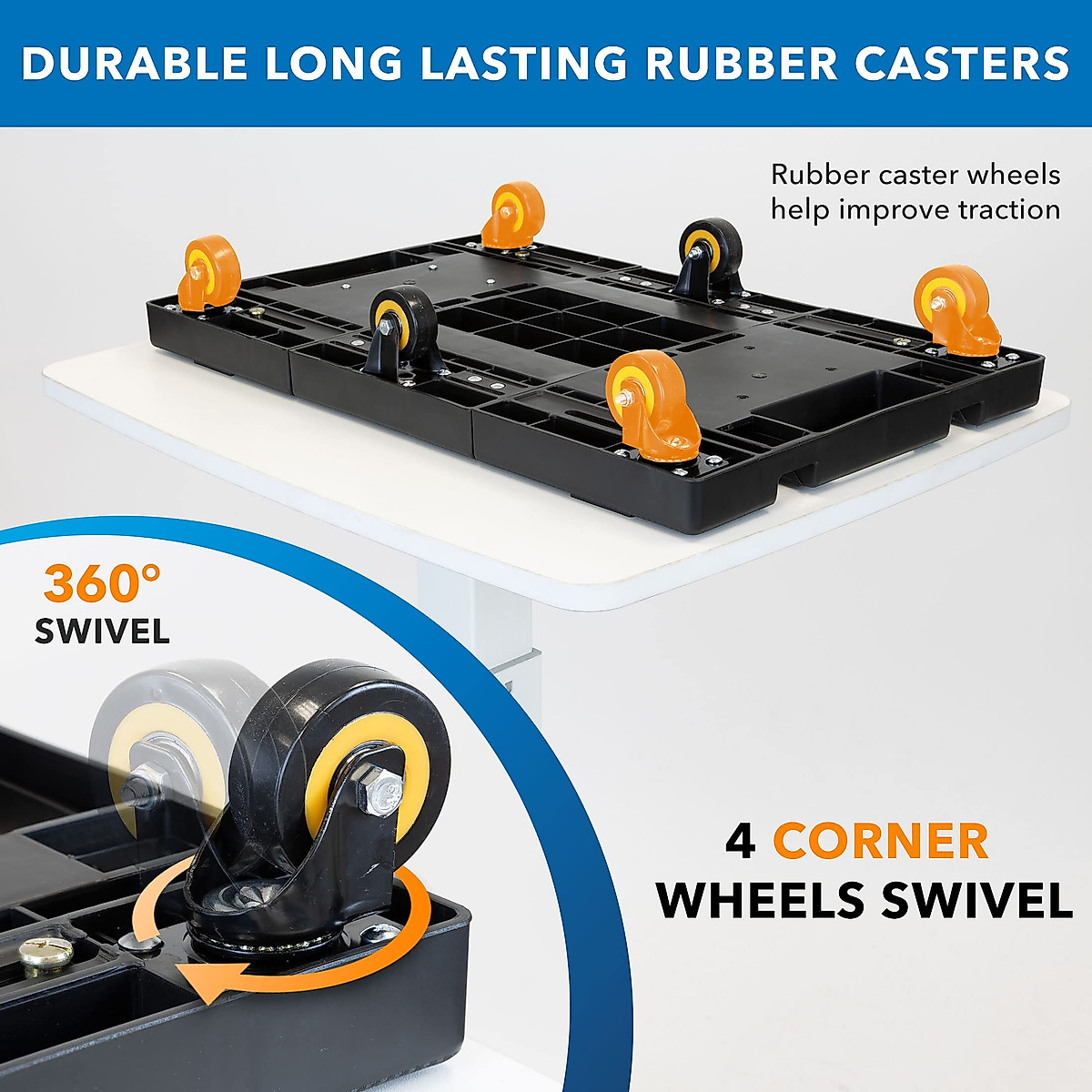 Mount-It! Folding Hand Truck Dolly Cart | Lightweight Foldable Cart with Wheels Heavy Duty with Elastic Cord for Luggage, Travel Moving, Office and Light Industrial Use