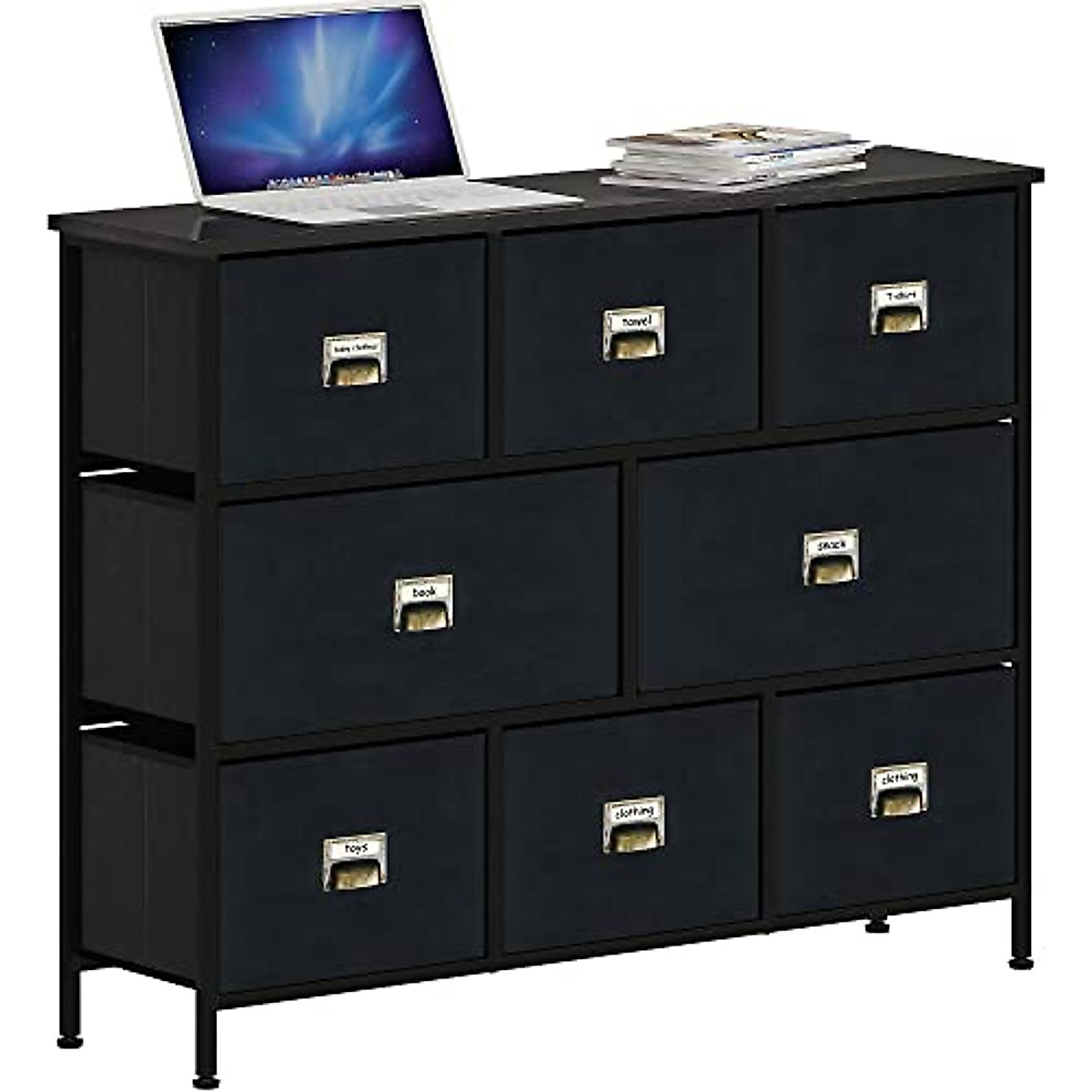 YITAHOME 8-Drawer Storage Tower, Fabric Dresser - Organizer Unit for Bedroom, Living Room, Hallway, Closets & Nursery - Sturdy Steel Frame, Wooden Top & Easy Pull Suede Bins
