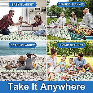 Picnic Blankets Extra Large, 79”x 77” Waterproof Foldable Beach Blanket, 3-Layer Outdoor Picnic Mat Blanket for Camping, Park, Beach, Grass