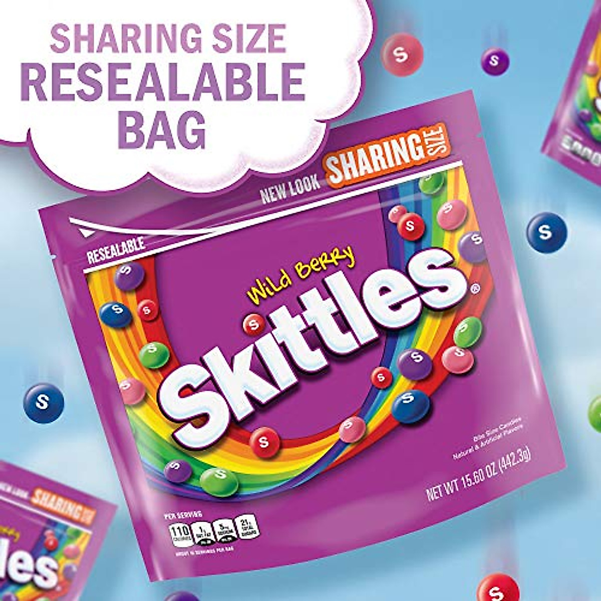 Skittles, Wild Berry Candy Sharing Size Bag, 15.6 oz