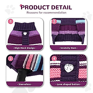AXIIJGL Dog Sweater Pet Cat Winter Knitwear Warm Clothes Striped Dog Hoodie Sweatshirt for Small Medium Dogs(XL)