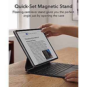 ESR iPad Keyboard Case for iPad Pro 12.9 inch (3rd, 4th, 5th, 6th Generation), Easy-Set Floating Cantilever Stand, Precision Multi-Touch Trackpad, Multi-Color Backlit Keys, Magic Keyboard, Black