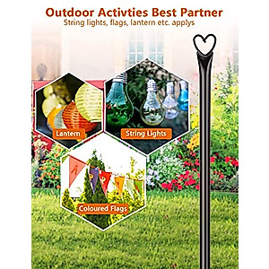 LOPANNY String Light Poles - 9.8FT Light Poles for Outside String Lights Hanging - Backyard, Garden, Patio, Deck Lighting Stand for Parties, Wedding, 1 Pack