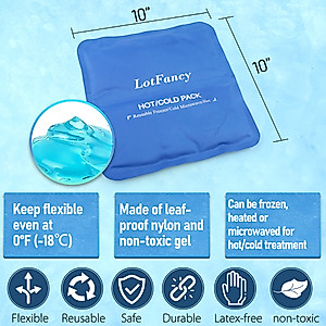 LotFancy Elbow Ice Pack, Reusable Gel Pack with Brace Wrap, Hot Cold Therapy Compress for Tendonitis and Golfers, Tennis Elbow, Arthritis, Bursitis, Sports Injuries Pain Relief