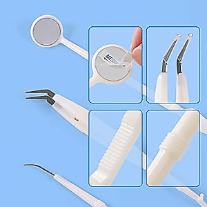 JMU 20 Pack Disposable Dental Examination Kit, 3Pcs Basic Instruments Set, Sterile Packaging, Dental Mirror Explorer Probe Plier, Oral Cleaning Hygiene Kit Dentist Tools