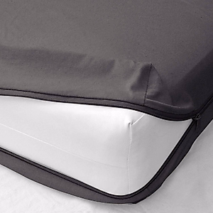 Zipper Fitted Sheet Twin Size 21" Pocket 600 Thread Count 100% Egyptian Cotton Sateen Weave Dark Grey