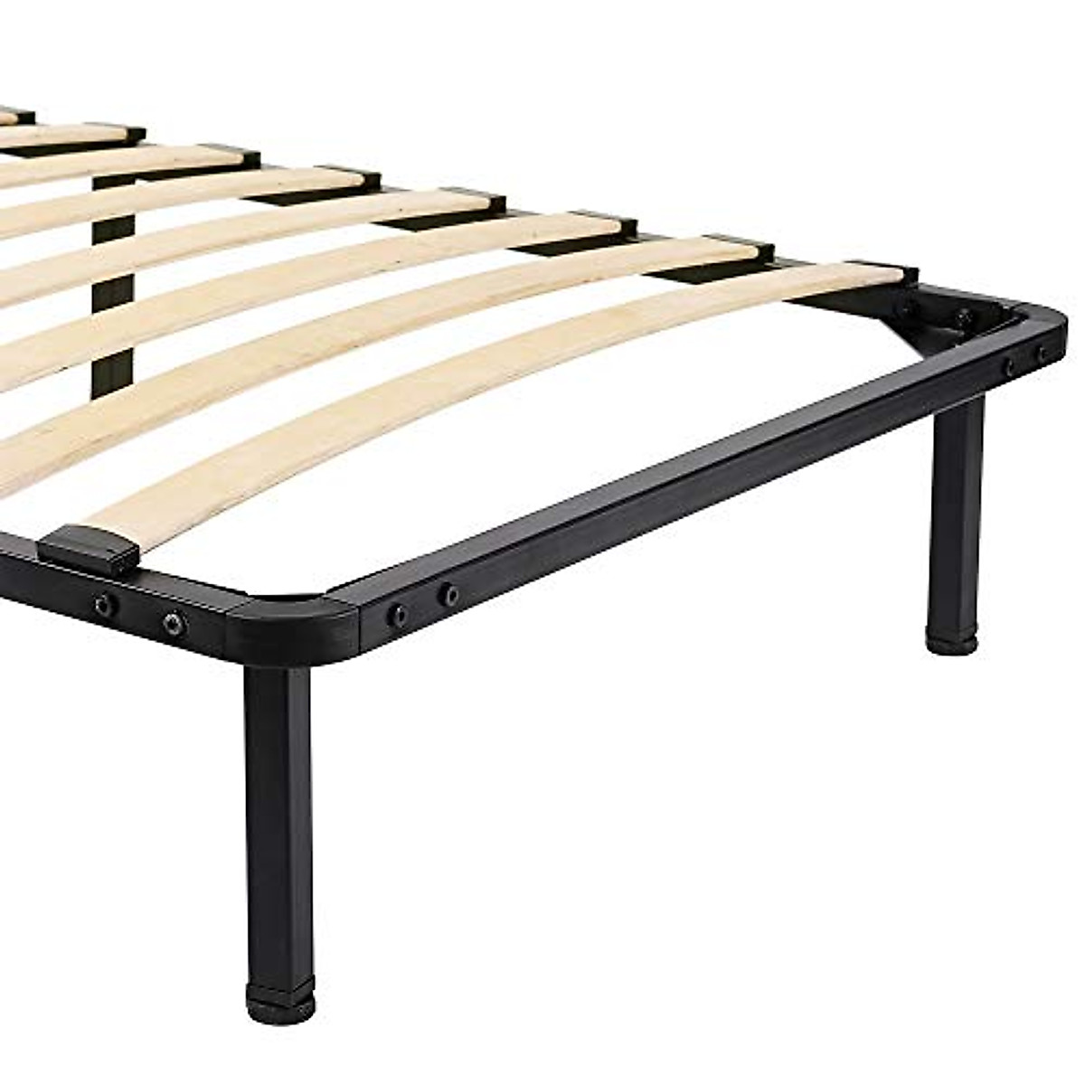 Furinno Angeland Cannet Metal Platform Bedframe, Twin, Black