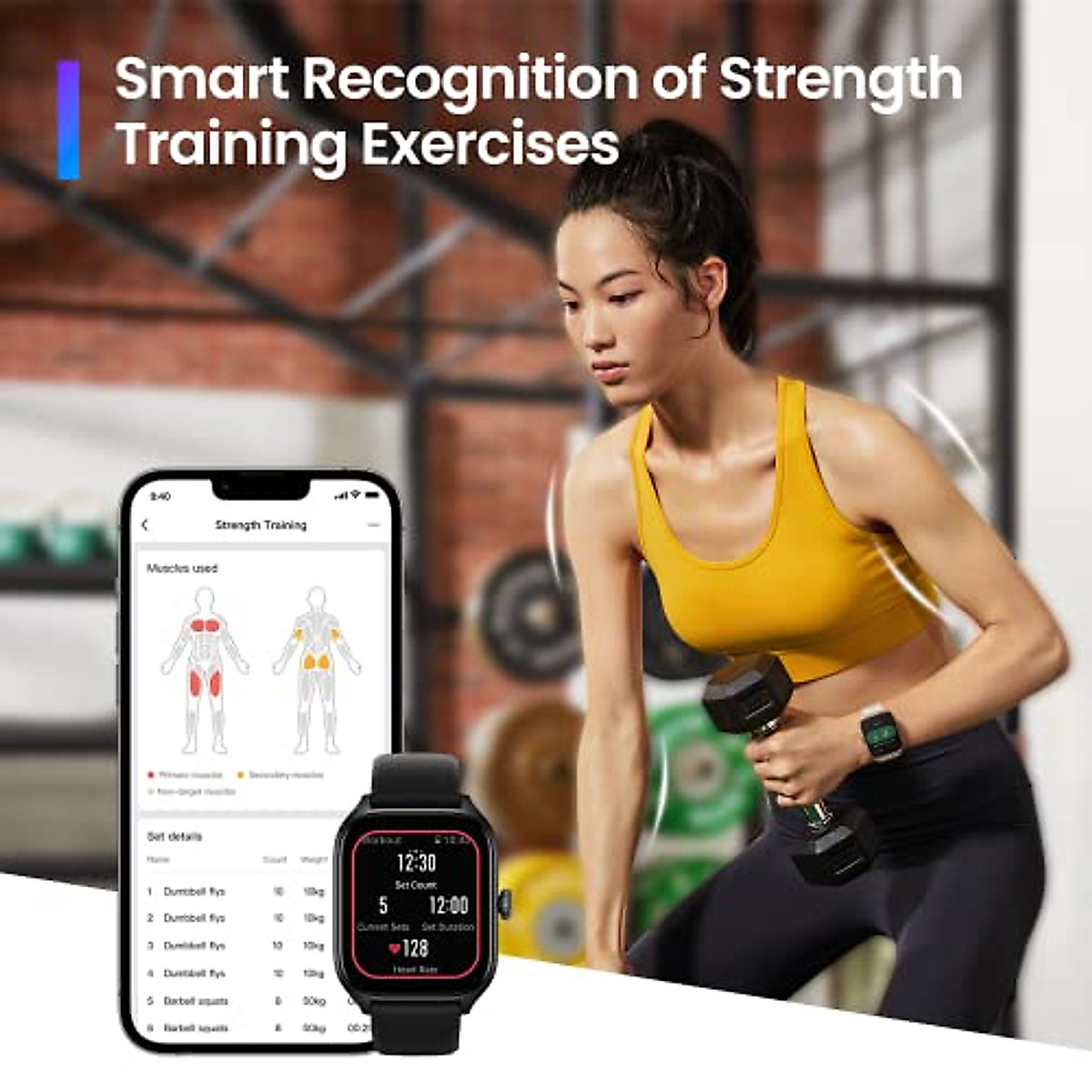 Amazfit GTS 4 Smart Watch for Women, Dual-Band GPS, Alexa Built-in, Bluetooth Calls, 150+ Sports Modes, Heart Rate SPO₂ Monitor, 1.75” AMOLED Display, Health Fitness Watch for Android iPhone, White