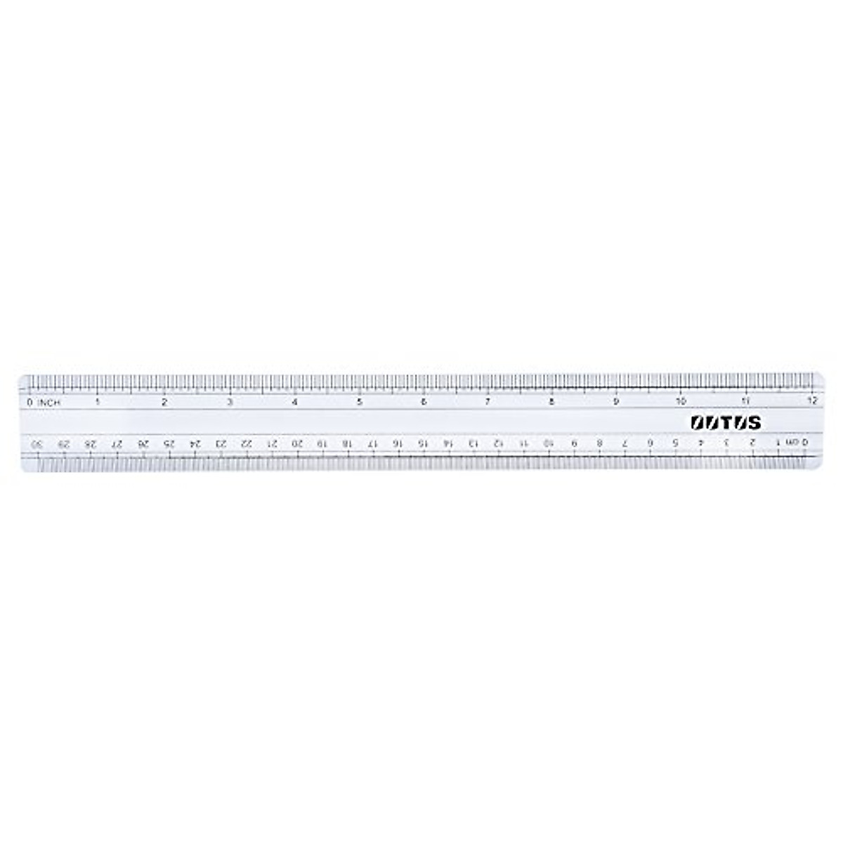 2 Pack Plastic Ruler Straight Ruler Measuring Tool 12 Inches (Clear, 31.4 x 3.8 x 0.3 cm)