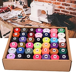 Sewing Spools Set, 42 Colors 1000 Yards Polyester Household Threads Set for Sewing Machine DIY Embroidery