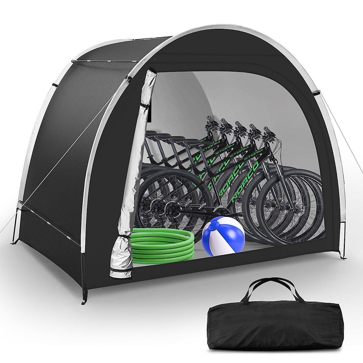 【Upgraded】 Dikutar Bike Storage Tent Sheds Outdoor Waterproof, 6.56x4.92x5.58ft Bicycle Storage Tent, Portable Bike Covers Shelter with Carry Bag for Motorcycle, Lawn Mower, Garden Tools