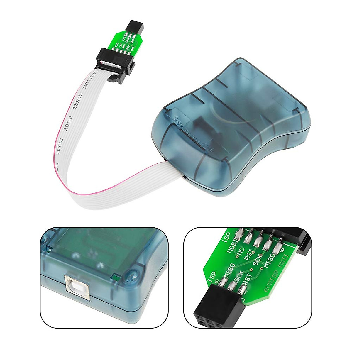 YWBL-WH AVRISP mkII Downloader Compatible with Original Programmer Supports AVR Studio, Electronic Components