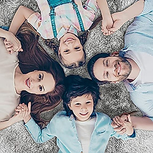 wxnzsl Fluffy Bedroom Rug 3x5 Fuzzy Shaggy Floor Carpet, Soft Plush Furry Rug for Living Room/Girls/Boys Room - Light Gray