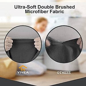 YIYEA Full Sheet Set, Luxury 1800TC Hotel Quality Double Brushed Microfiber Bed Sheets for Full Size Bed, Extra Soft, Deep Pocket, Shrinkage and Fade Resistant, 4PC (Full, Black)