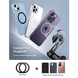 Lamicall for MagSafe Car Phone Mount - [Aluminum Stable Frame] [20 Strong Magnets] Magnetic Car Vent Phone Holder Mount, Air Vent Car Holder Mount for iPhone 14 13 12 Pro Plus Max Mini MagSafe Case