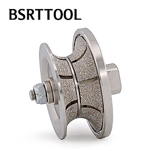 BSRTTOOl V30 1-1/4 inch Diamond Router Bit Full Bullnose Profiler Wheel Vacuum Brazed for Granite Concrete Marble Stone 5/8-11 Thread