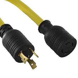 Conntek PL530L1430 1.5-Feet Female Locking Adapter for 125-Volt L5-30P Plug to 125/250-Volt L14-30R (Two hots bridged),Black