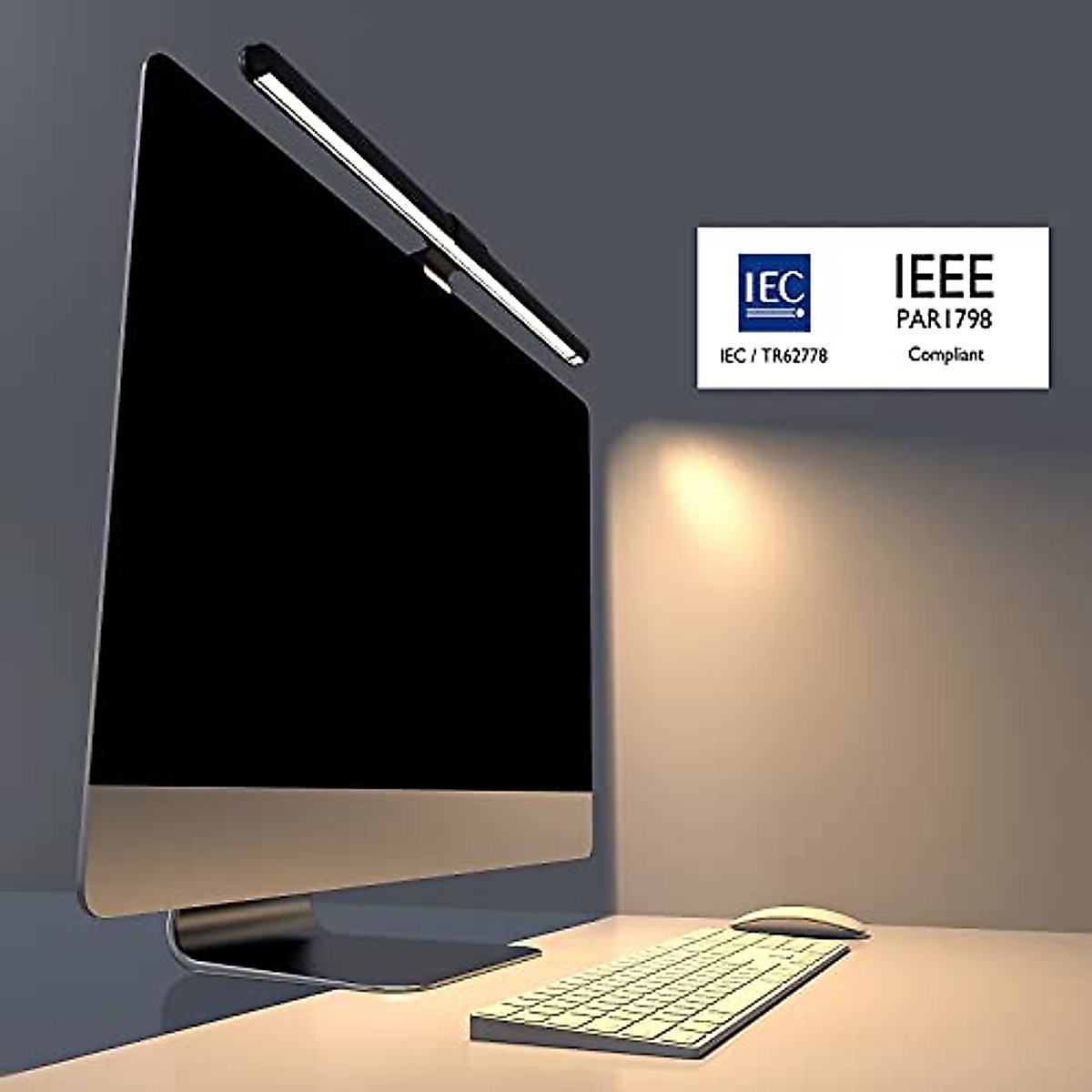 Computer Monitor Light, Screen Light Bar with No Glare for iMac(22~29'') Auto Photosensitive Countless Color Temperatures & Brightness USB LED Desk Lamp for Professional Designer/Software Programmer