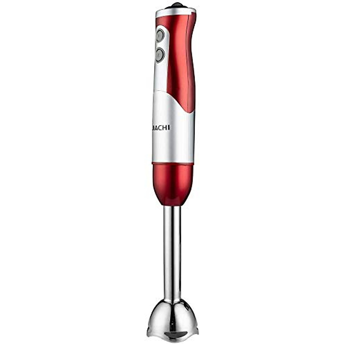 JiaChi 800W Variable Speed Immersion Hand Blender Set Includes BPA-Free Food Chopper/Egg Beater/Beaker, Titanium Coating Blade, Ergonomic Grip Detachable, Comfortable Silicone Button, Red