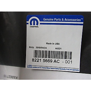 Mopar Jeep Wrangler (JL) Cargo Area Rubber Tub Liner New OEM