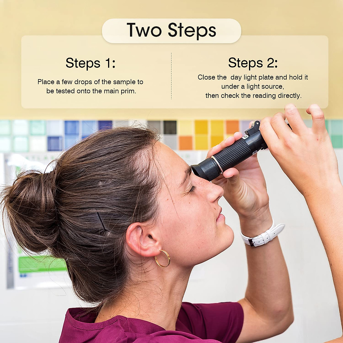 Brix Meter Refractometer 0~32%, LEERCHUANG Handheld Brix Refractometer Sugar Content Test, High Accurate Brix Measurement with ATC for Fruit Beverages & Juice