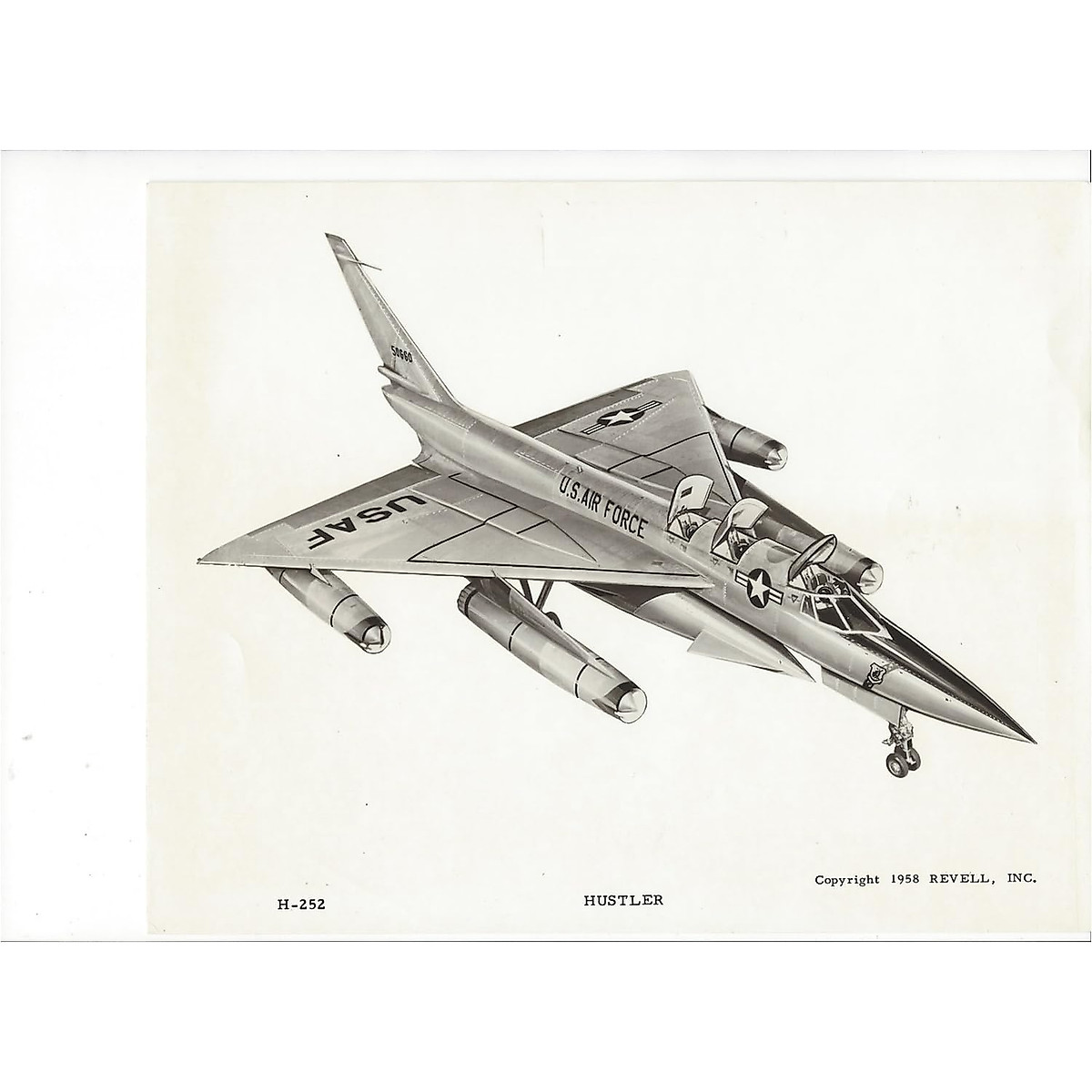 Atlantis H252 1/93 Scale B-58 Hustler Bomber Plastic Model Airplane Kit - Assembly Required