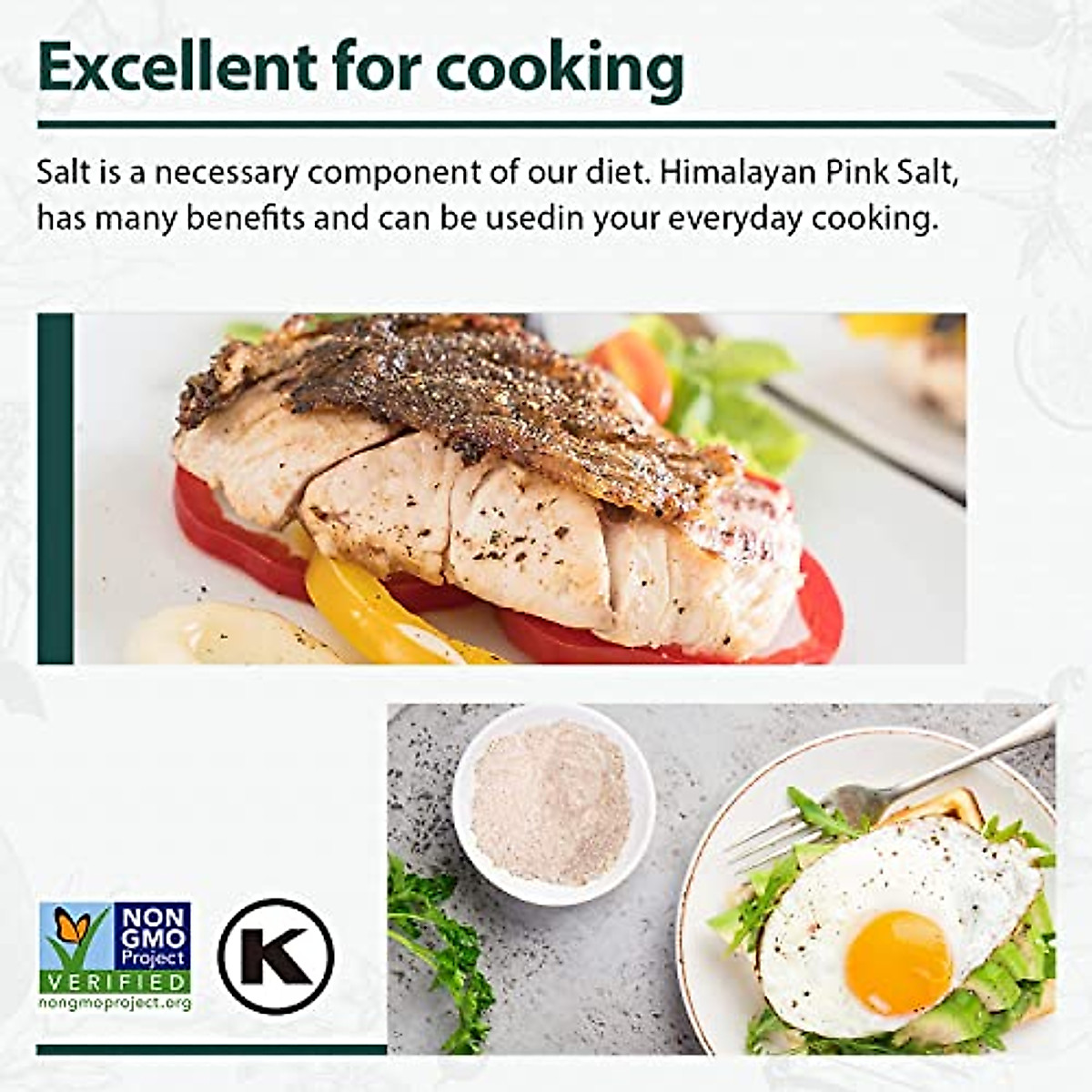 Soeos Himalayan Salt Fine Grain, 80oz (2.25kg), Non-GMO Himalayan Salt, Natural Pink Salt, Kosher Pink Sea Salt, Nutrient and Mineral Dense for Health, 5 Pound (Pack of 1)