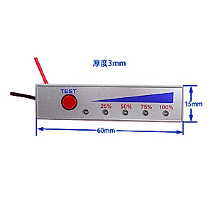 3PCS 1S Li-Ion Battery Percentage Indicator Board Battery Indication Module for LED Voltage Display（White） Red