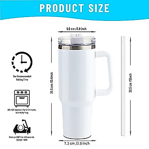 40oz Sublimation Tumbler With Handle And Straw Lid, Stanley Dupe 40oz Sublimation Tumbler With Removable Handle,Stainless Steel Double Wall Insulated Tumbler Blanks For Heat Transfer