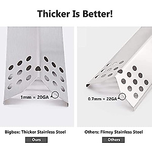 Yiming Grill Replacement Parts for Grillmaster 720-0697, Nexgrill 720-0697 and Sunbeam 720-0697 Gas Grill Models, Stainless Steel Heat Plate Tent Shields, Grill Burner Tubes Set, 4-Pack