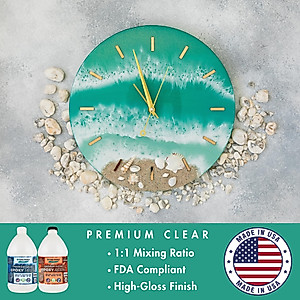 Epoxy Resin 1 Gallon Kit - Crystal Clear Epoxy Resin Kit for Art, Craft, Coasters, Jewelry Making, & Tabletop Coatings, Excellent Resin for Beginners and Top Notch Pros