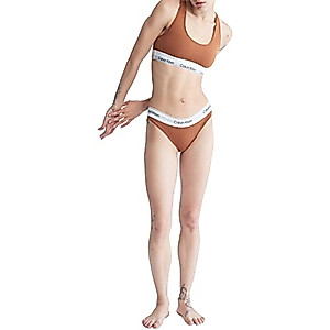 Calvin Klein Women's Modern Cotton Naturals Unlined Wireless Bralette, Warm Bronze, Medium