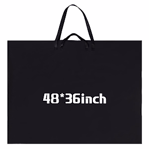 Abbylike 48 x 36 Inch Art Portfolio Bag Large Size Art Supply Bag with Nylon Shoulder Poster Board Storage Bag Waterproof Poster Carrying Case Tote Painting Sketch Bag for Art Work(Black, 1 Pcs)