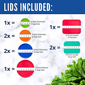 Replacement Lids for Pyrex (1) 7202-PC 1 Cup Green (2) 7200-PC 2 Cup Orange (2) 7201-PC 4 Cup Blue (1) 7402-PC 6/7 Cup Red (2) 7210-PC 3 Cup Light Green (1) 7211-PC 6 Cup Red Round Rectangle