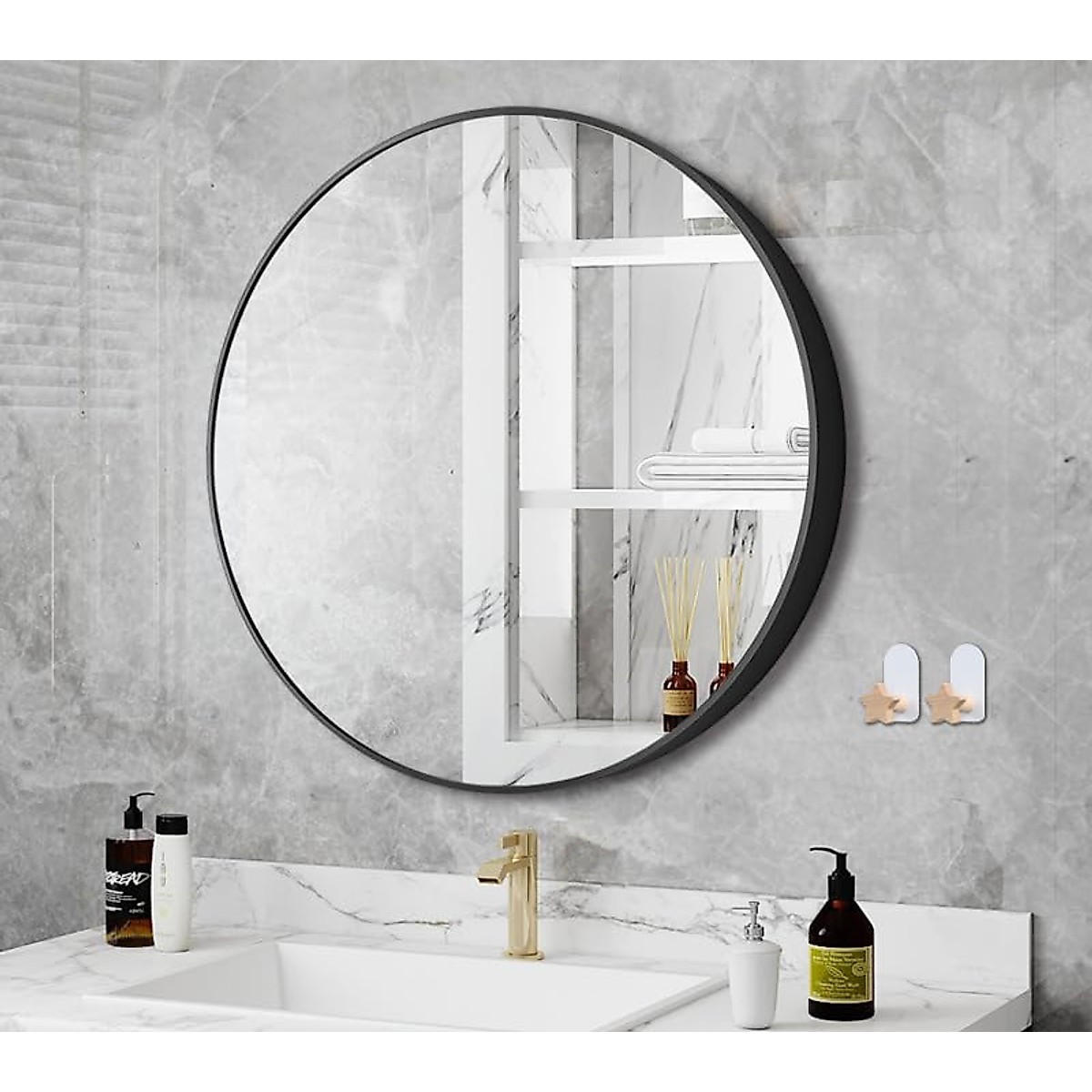 AUXBC 8 PCS Star Shaped Hooks, Kids Room Decorative Hooks, Wood Coat Hooks, Adhesive Mounted Wall Hook for Hanging Coat Clothes Hat Bag Purse and Towel