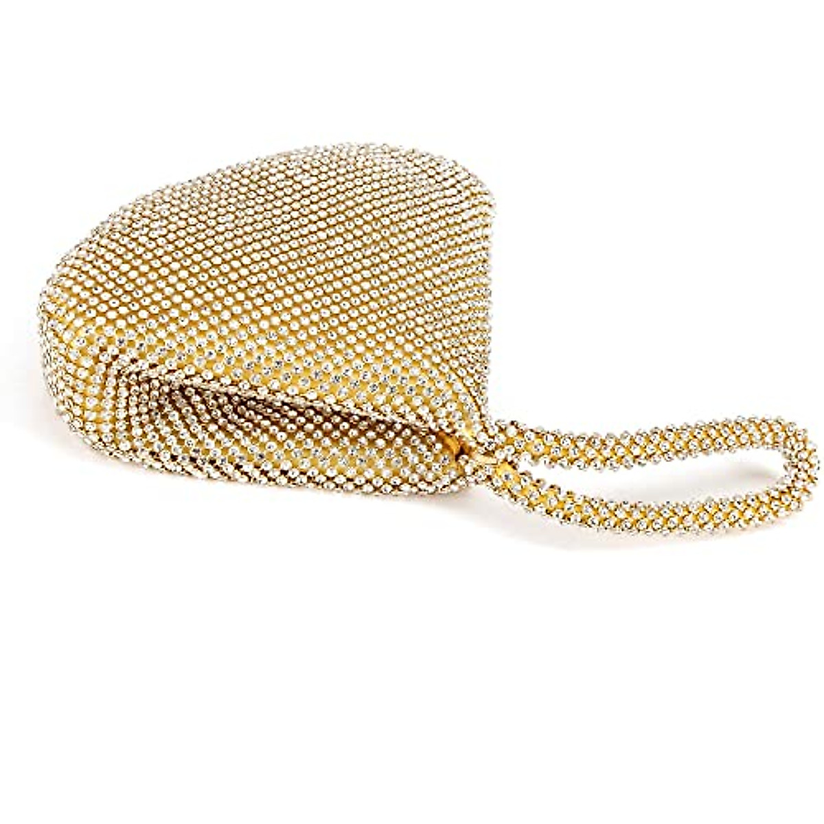 Beilaidisi Womens Triangle Bling Glitter Evening Purse Crystal Gold Wristlet Clutches Party Wedding Handbag