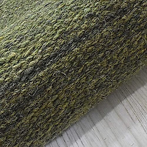 Rugsotic Carpets Hand Woven Flat Weave Kilim Wool 3'x5' Area Rug Solid Olive D00111