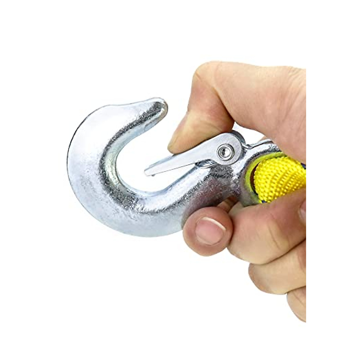 QWORK Tow Strap, | 1.8" x 13' | 11000 lb Capacity, Heavy Duty Towing Strap with Safety Hook, Trailer Rope Unloader for Vehicle Recovery, Towing, Stump Removal, etc